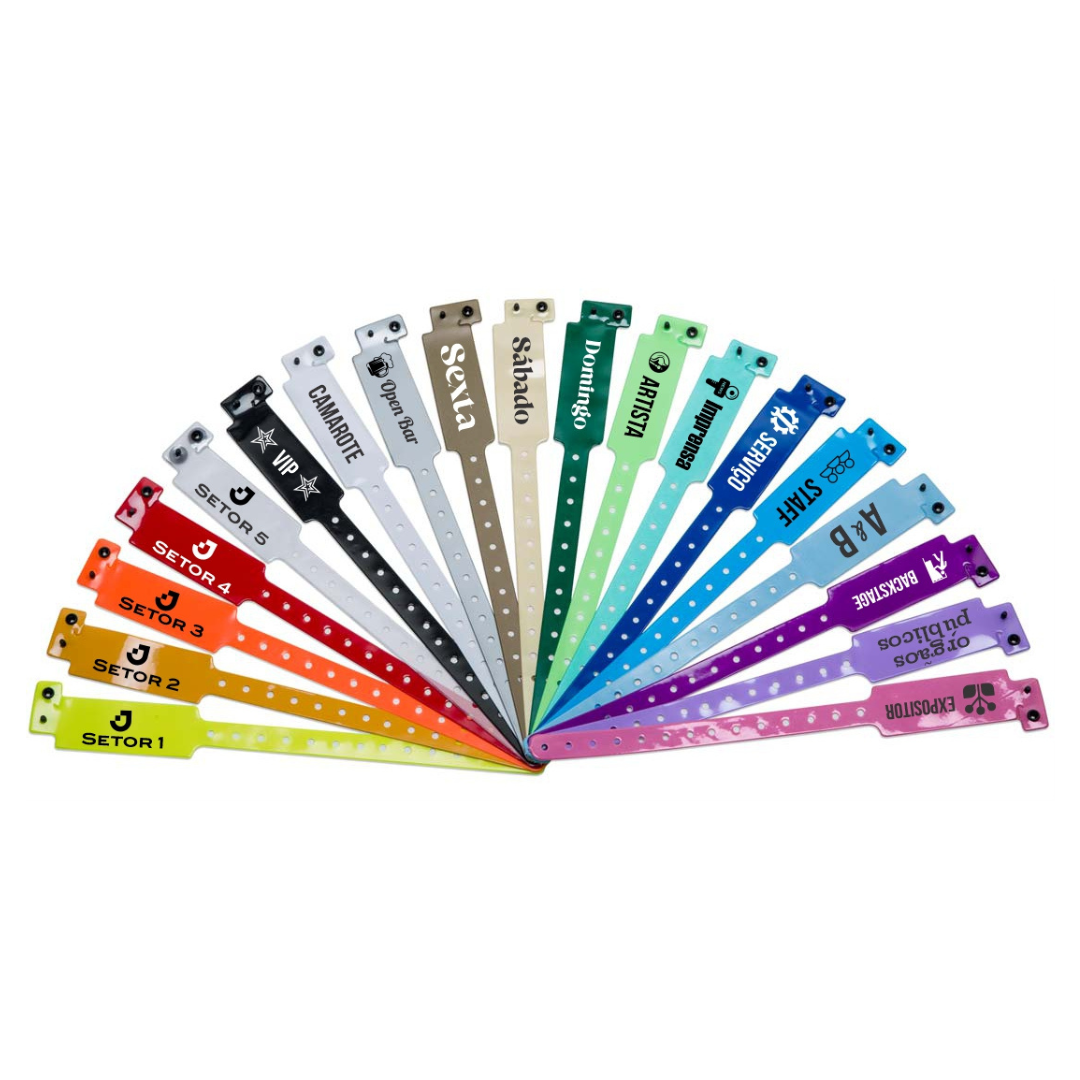 Pulseira Softband Vinil Larga Personalizada – Tag ID